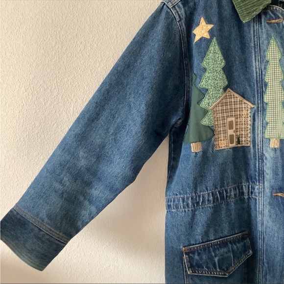 Vintage | Jackets & Coats | Vintage Denim Embroidered Chore Coat Jacket ...